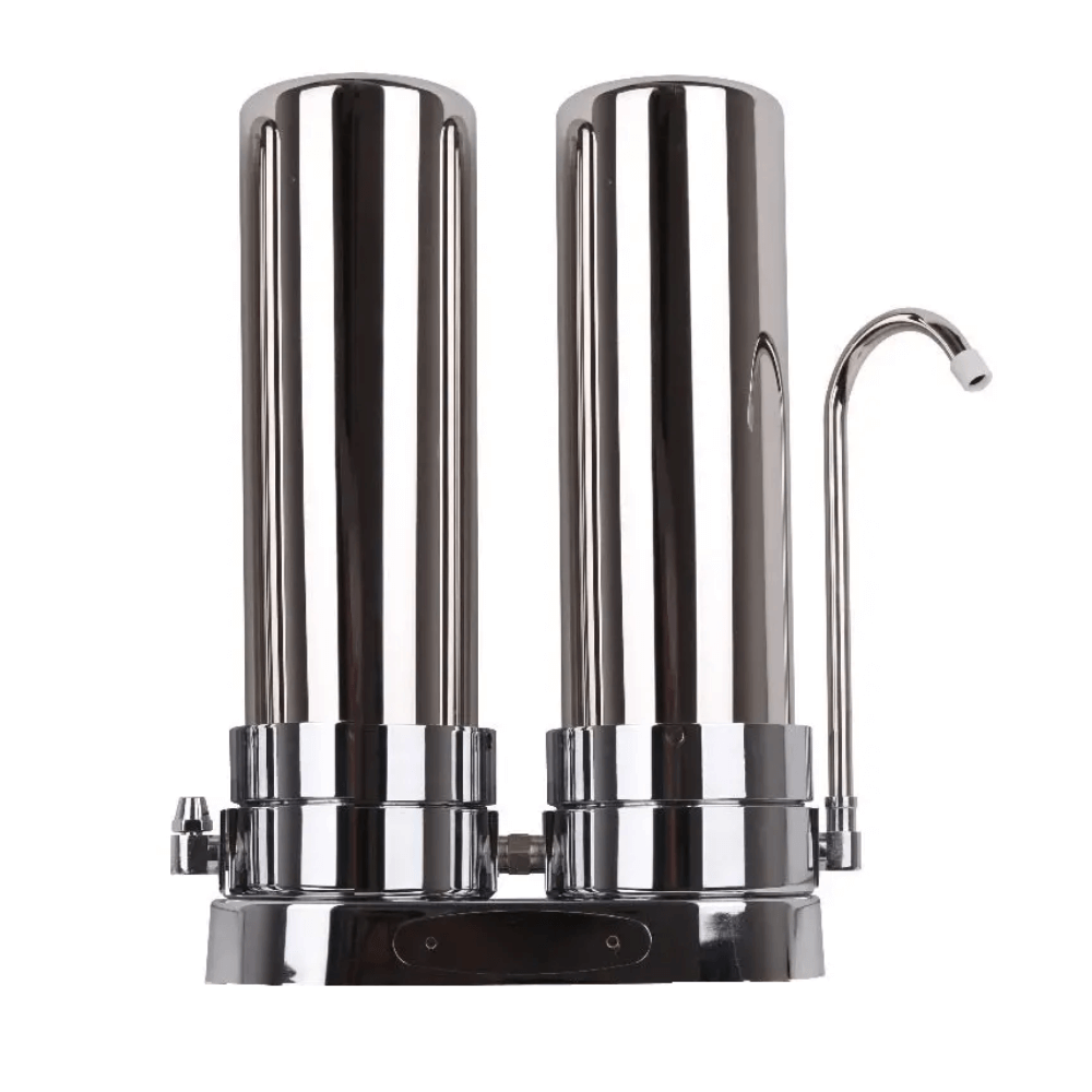 Inox Countertop Double Housing for Water Filter | Oasis F2-INOX-NF